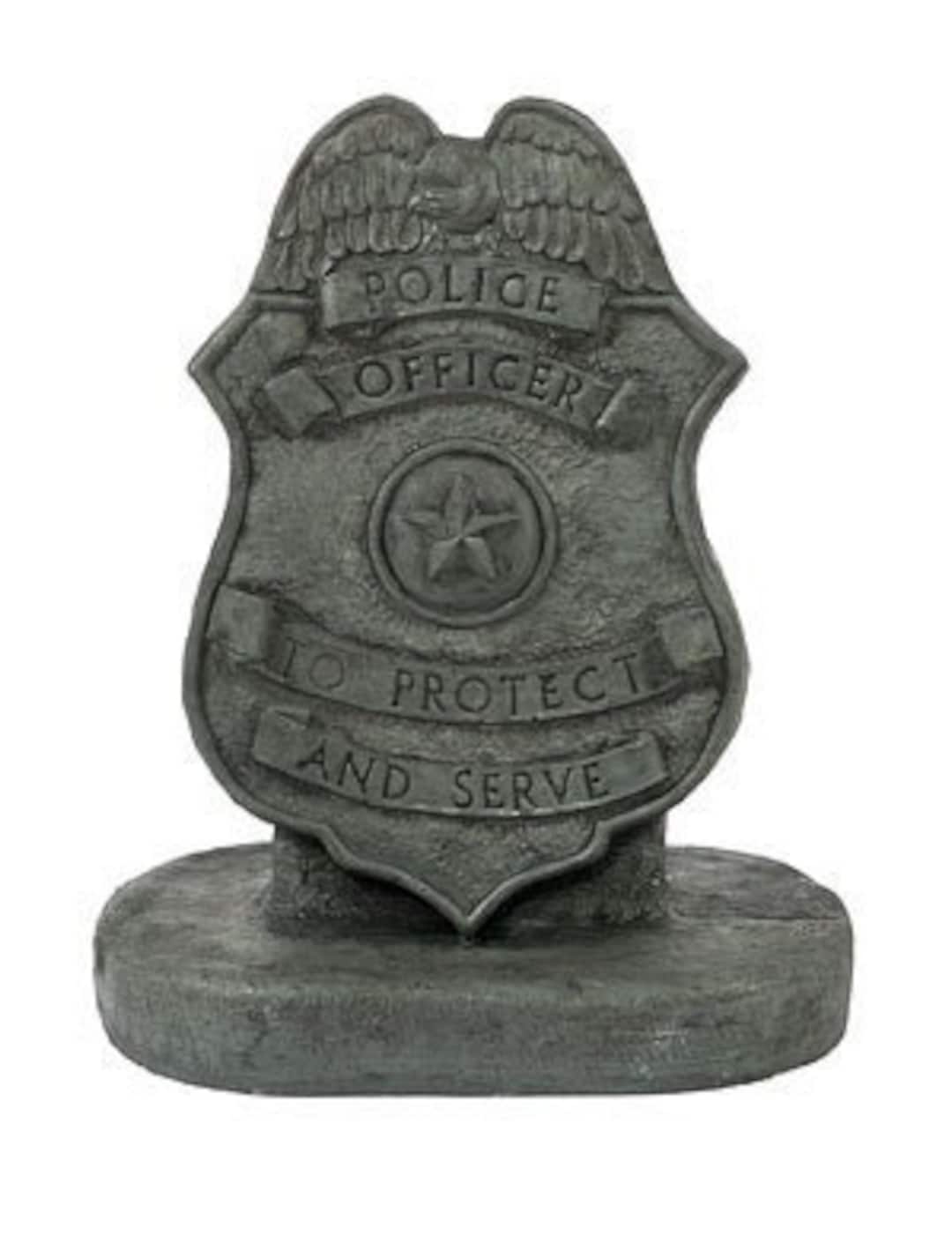 Solid Rock Stoneworks Police Badge- 17in Tall- Indigo - Etsy