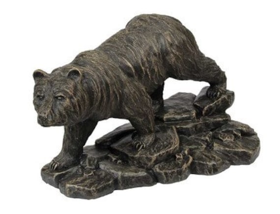 Solid Rock Stoneworks Bear on Rocks 15in Tall Autumn Brown | Etsy