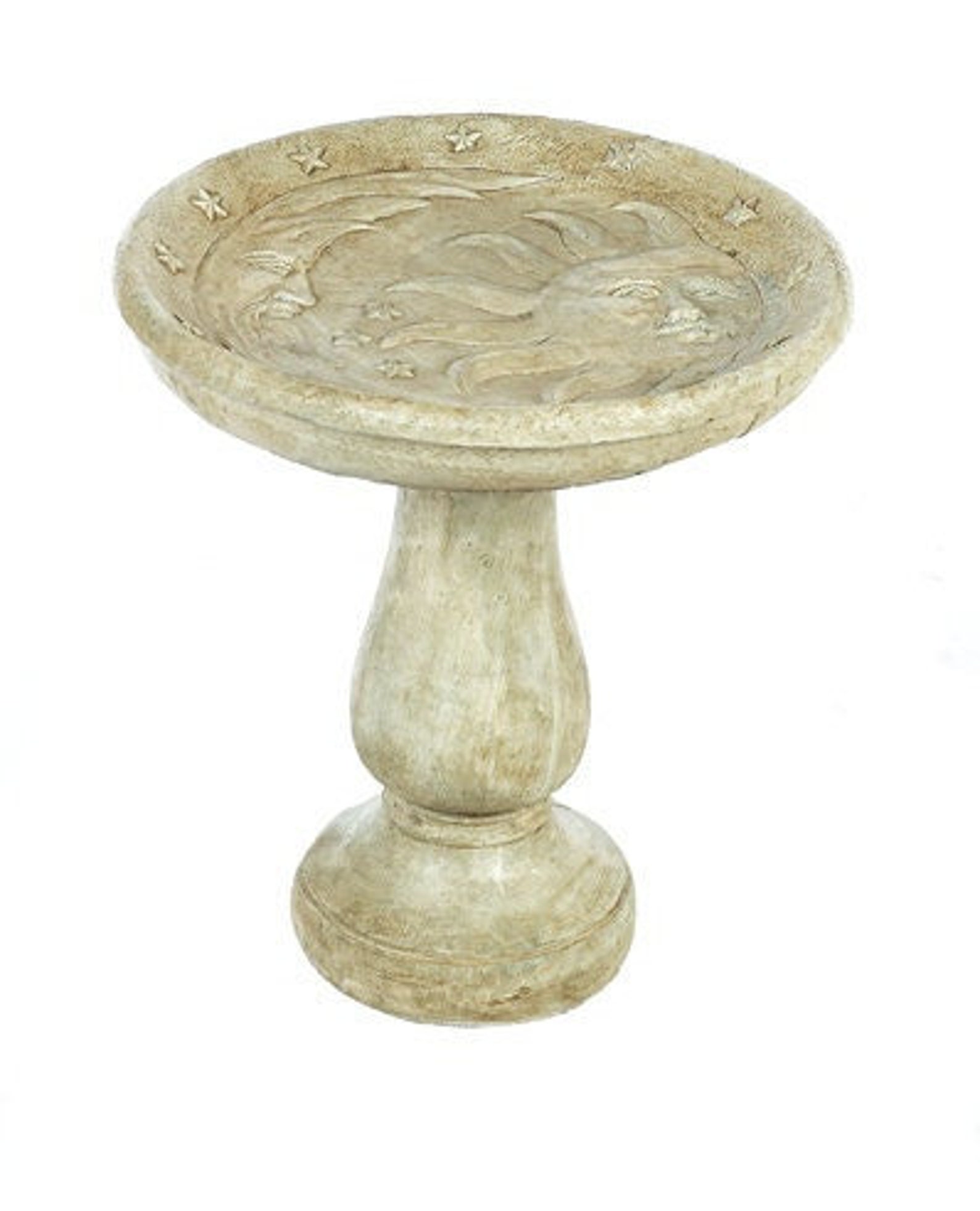 Solid Rock Stoneworks Celestial Birdbath 24in Tall Buff - Etsy