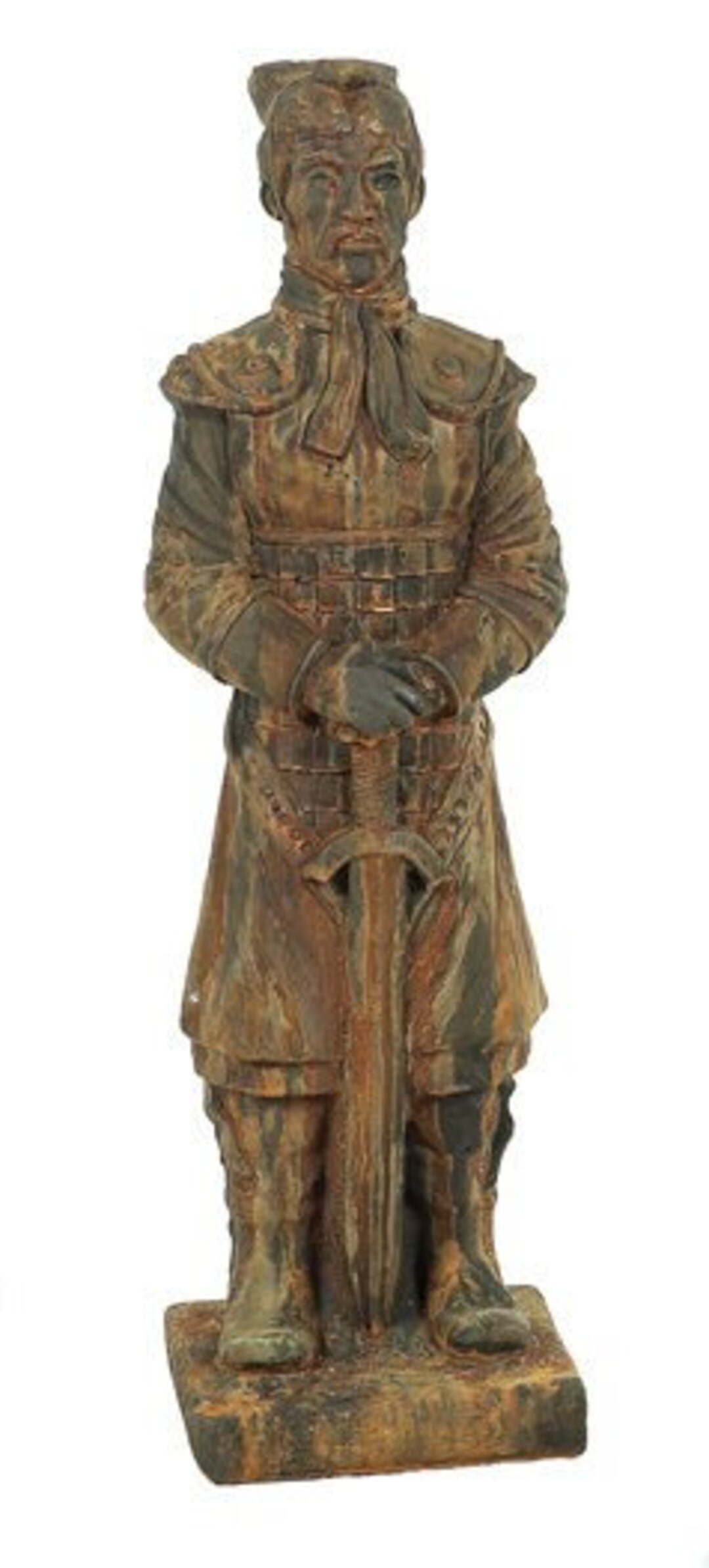 Chinese Warrior Concrete Statue – Asian Garden Decor – Oriental Outdoor ...