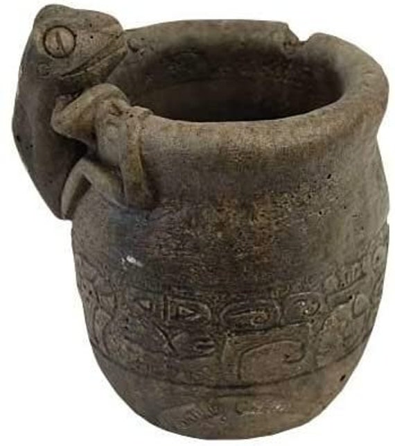 Solid Rock Stoneworks Mayan Frog Planter 7in Tall Aged Pine - Etsy