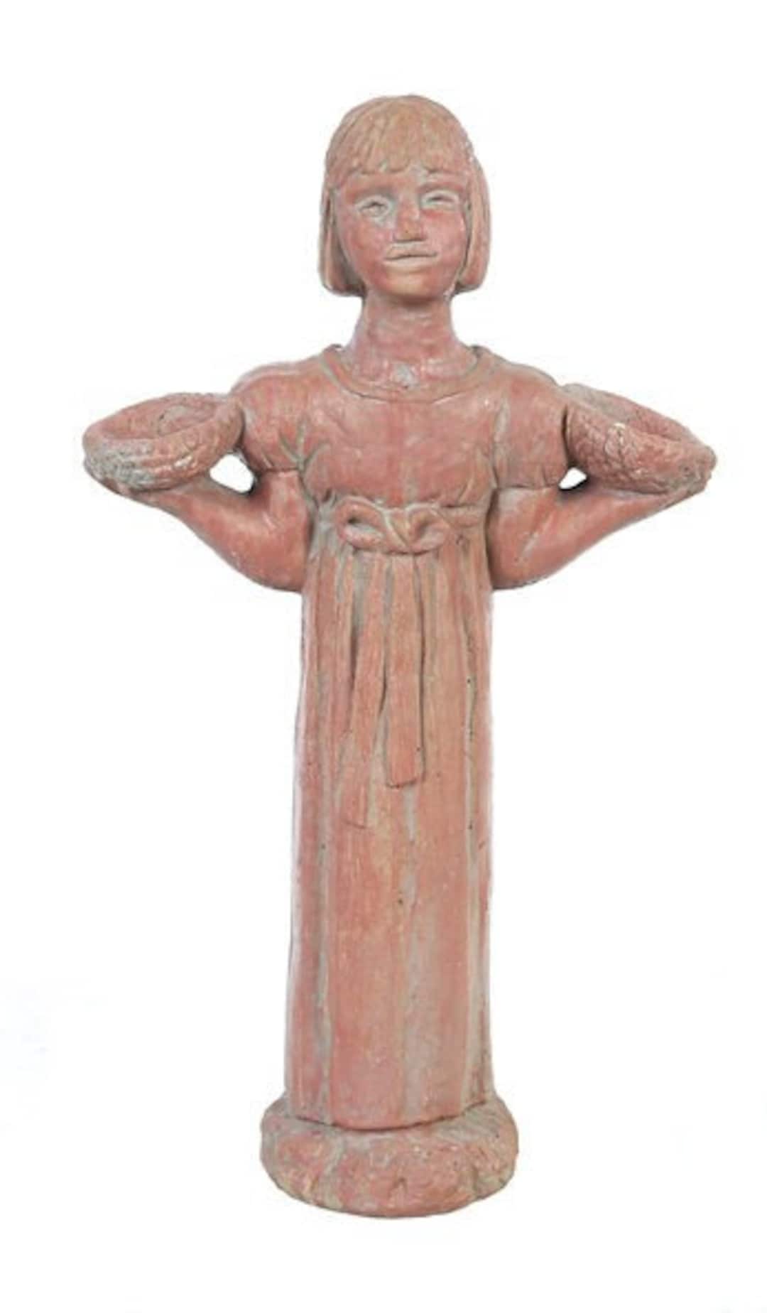 Solid Rock Stoneworks Small Garden Girl- 26in Tall- Brick - Etsy