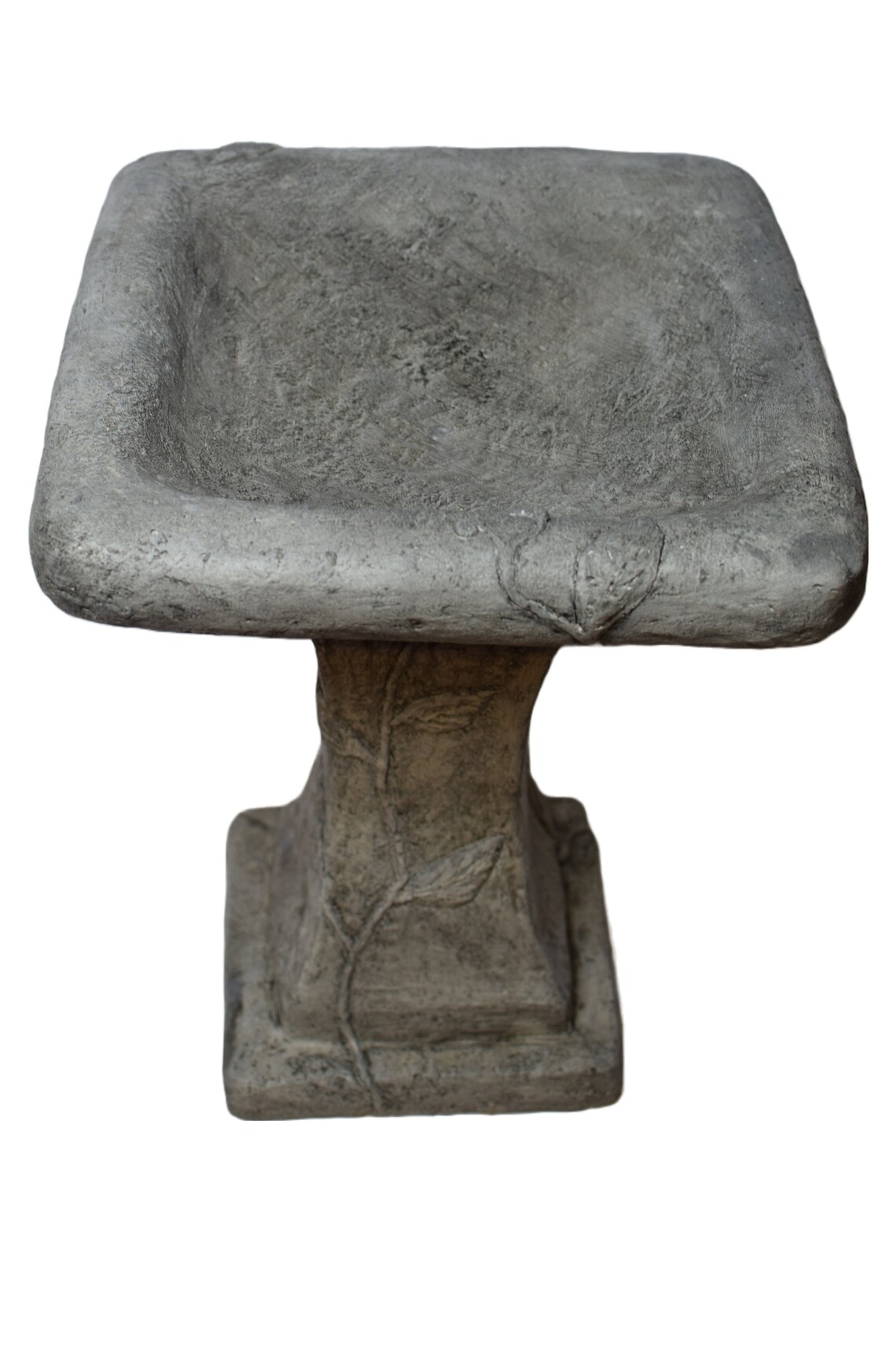 Solid Rock Stoneworks Square Ivy Birdbath 17in Tall Pre Aged Color - Etsy