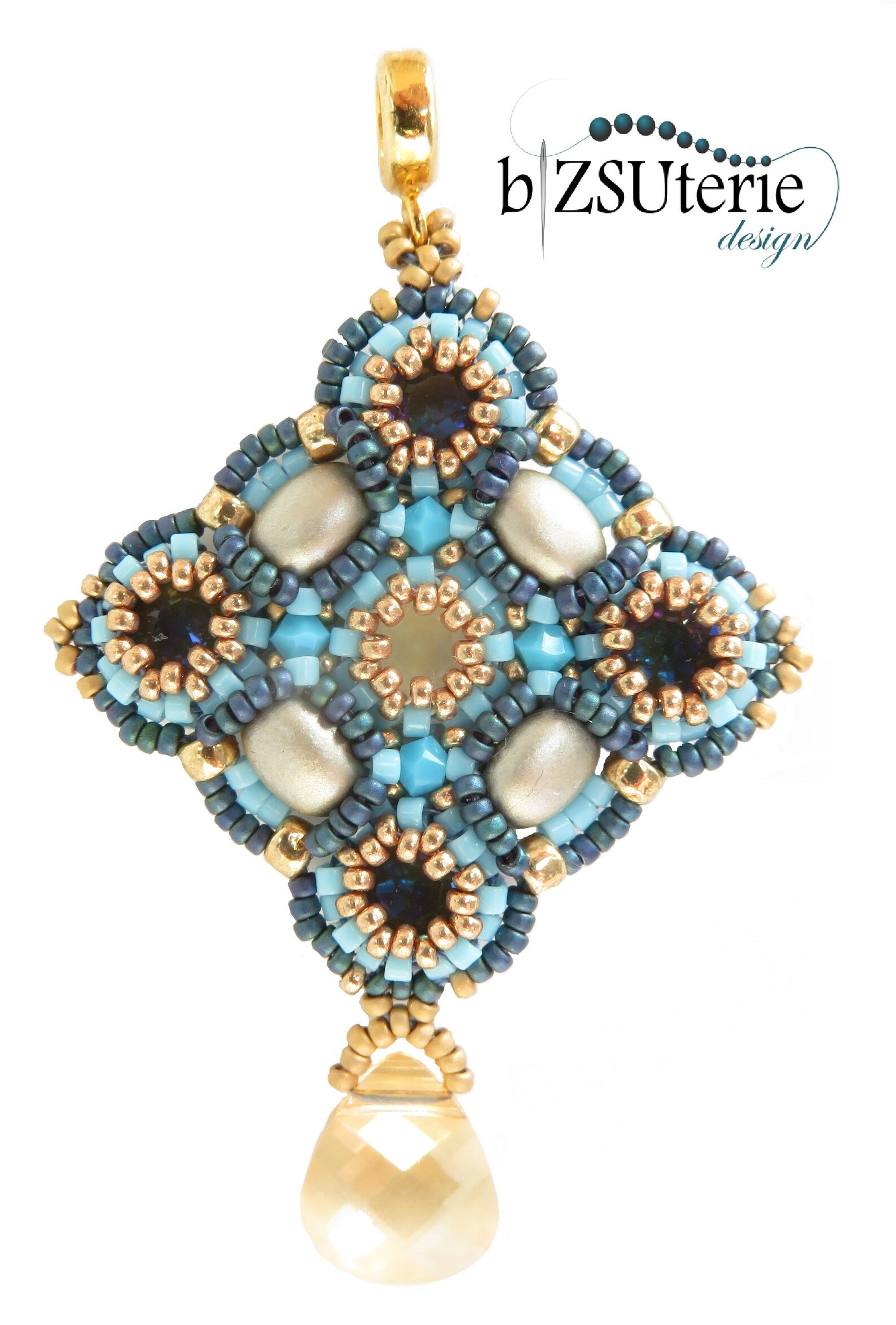 Blue Sky Pendant Instant Download Beading Pattern With Samos - Etsy