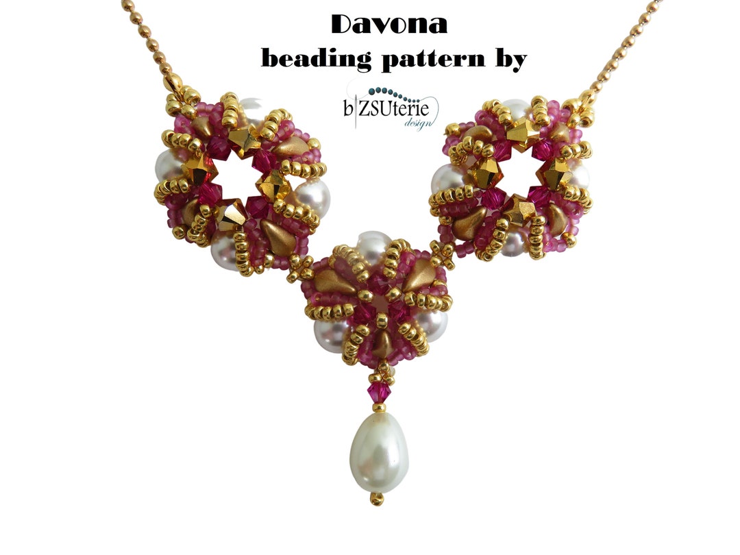 Davona Set - Instant Download DIY Beading Pattern, Tutorial With Seed ...