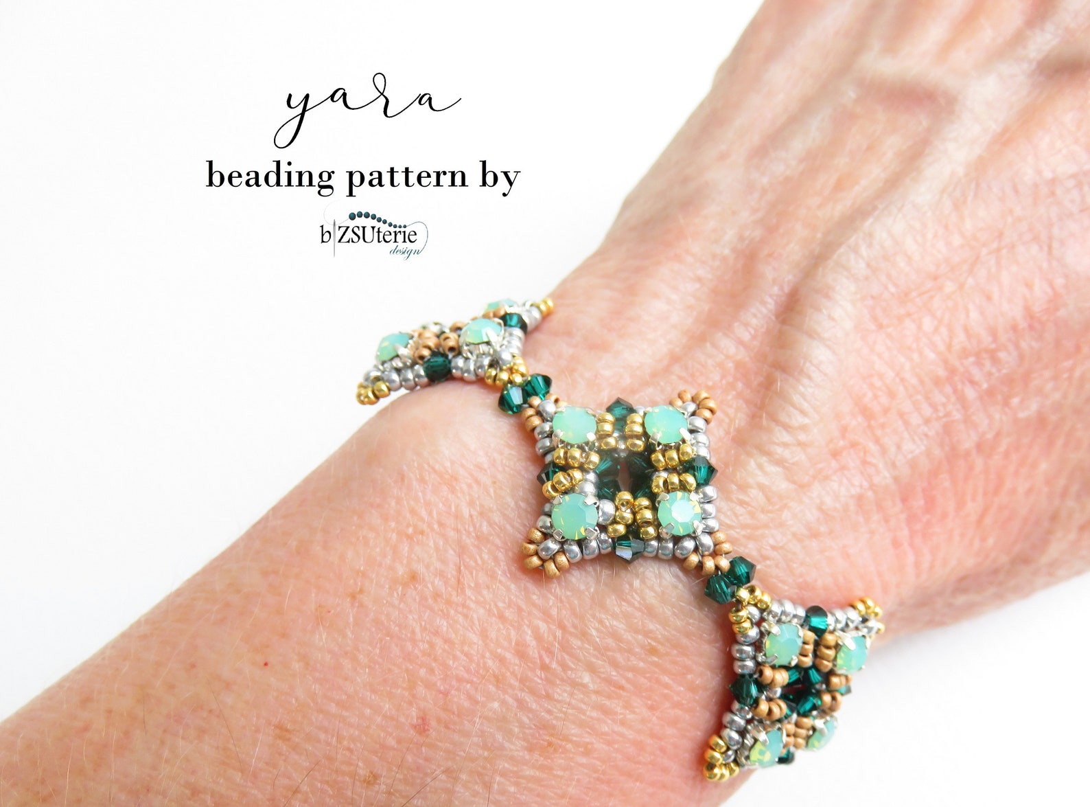 Yara Set - DIY Instant Download Beading Pattern With Chaton Montees ...