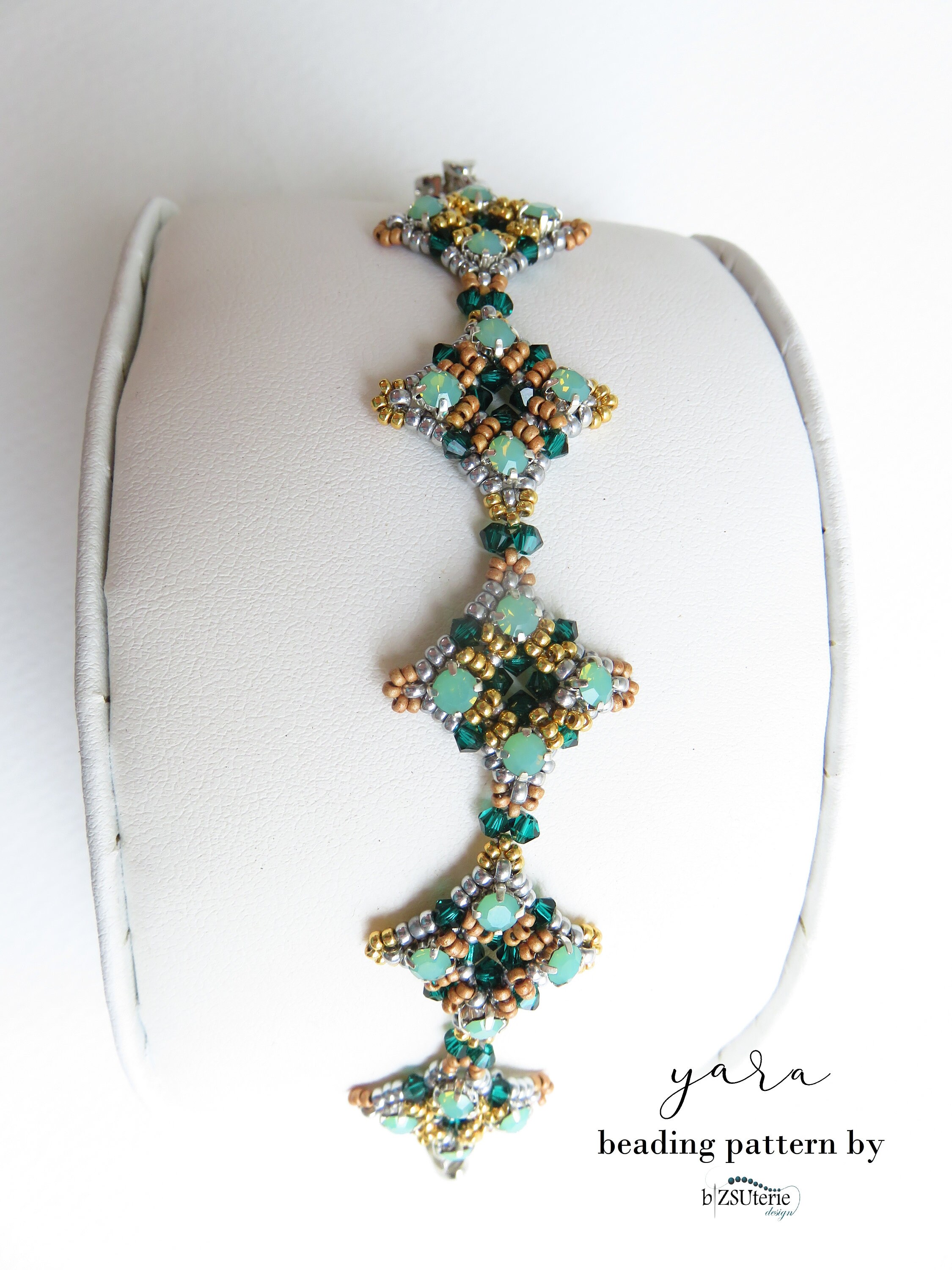 Yara Set - DIY Instant Download Beading Pattern With Chaton Montees ...