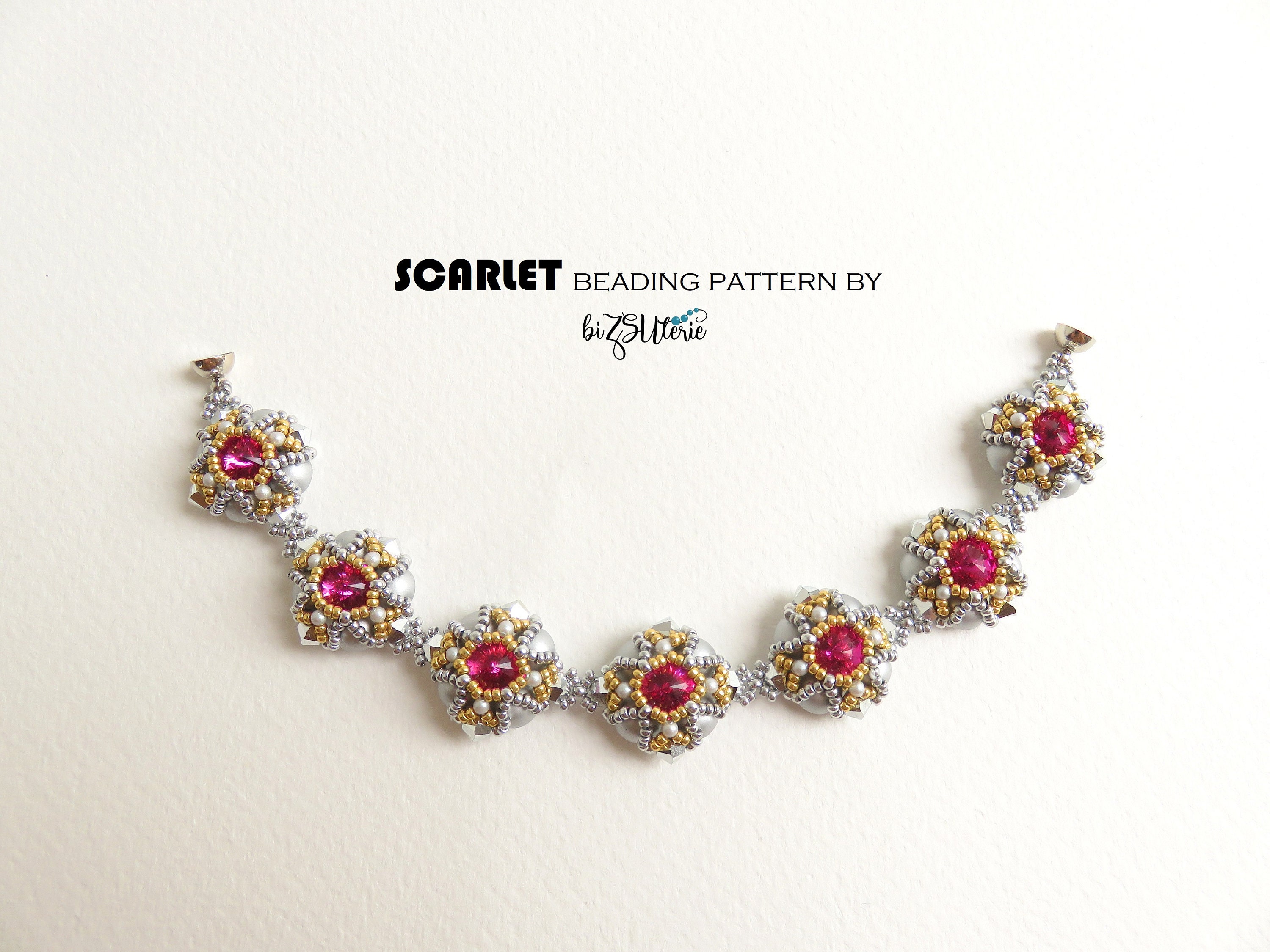 Scarlet set instant download DIY beading pattern / tutorial | Etsy