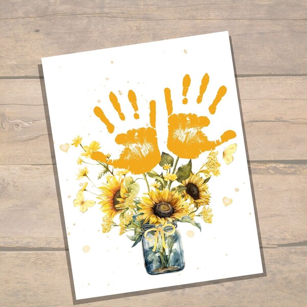 Handprint Flower Art - Etsy