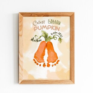 Cutest Little Pumpkin / Footprint Feet Handprint Art / Kids - Etsy