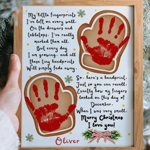 Christmas Handprint Poem / Toddlers Handprint Art / Mittens DIY Kid ...