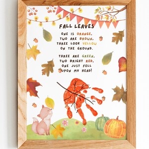 Autumn Fall Poem / Handprint Art / Leaves Leafs Season / Thanksgiving ...
