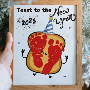 New Year Footprint Keepsake / Toast to the New Year Footprint Art ...