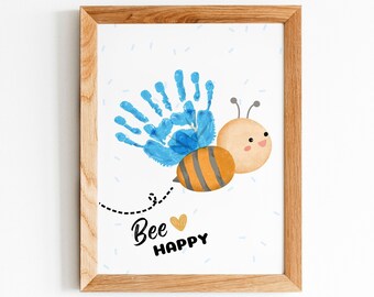 Bee Happy / Handprint Footprint Art / Bumble Bee / Bee Handprint Art ...