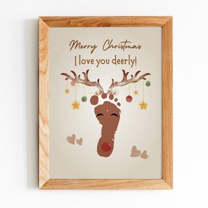 Christmas Footprint Reindeer / Xmas Handprint Footprint Art Craft ...