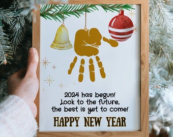 New Year 2024 Art Craft Handprint Poem Happy New Year Baby Kids Toddler ...