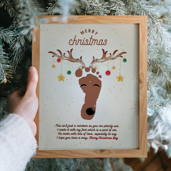 Christmas Foot Print Template - Etsy