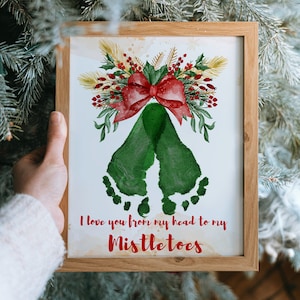 Footprint Mistletoe Art / Everlasting Mistletoe / Xmas Handprint ...