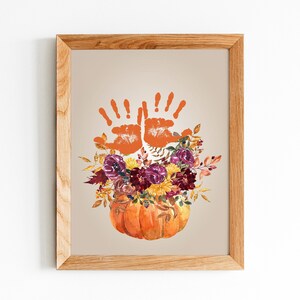 Pumpkin Flower Handprint Art / Autumn Thanksgiving Thankful / Child ...