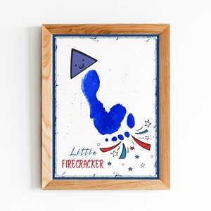 Little Firecracker Footprint Printable Craft Template - 4th of July ...