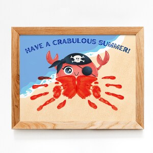 Summer Crab Handprint Craft for Preschool or Daycare, Toddler Painting ...