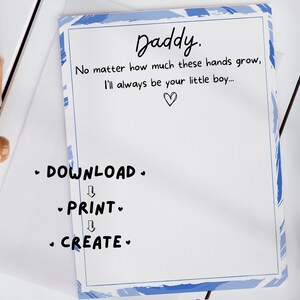 DAD - Father's Day Handprint Art, Printable / DIY Handprint Sign ...