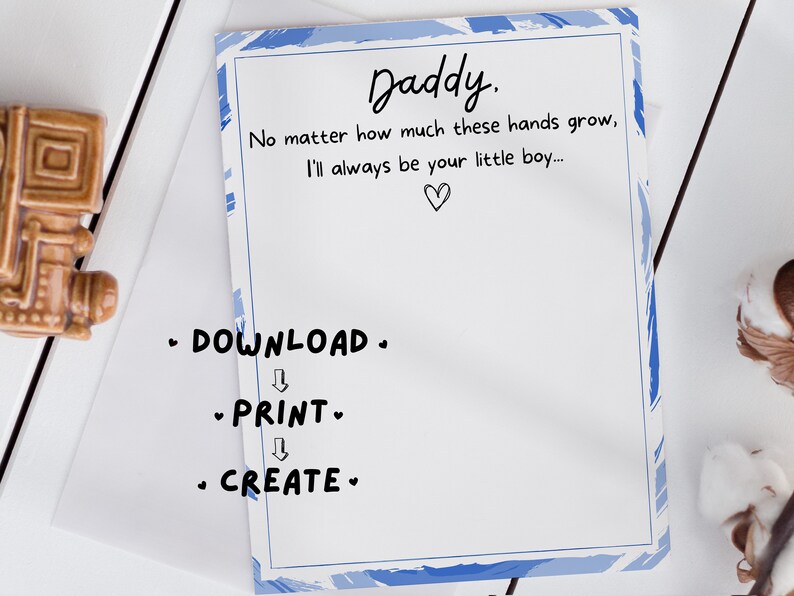 DAD Father's Day Handprint Art Printable / DIY - Etsy