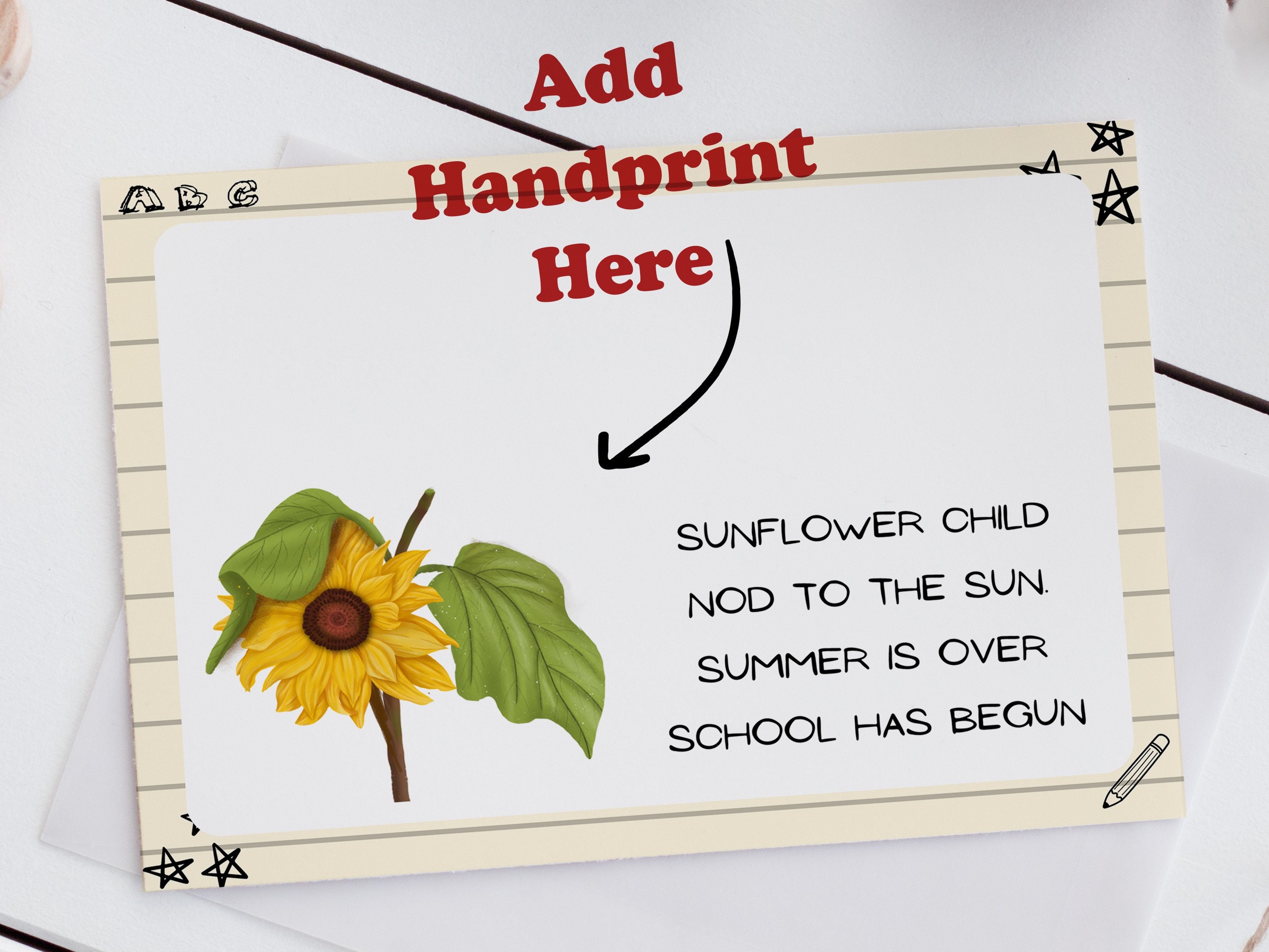 First Day of School Handprint Craft Keepsake Kids Poem Back - Etsy