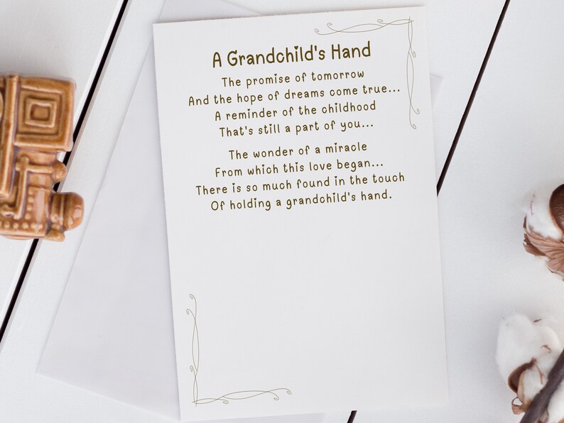 Kids Poem to Grandparent / Daycare Poem / Grandparent's - Etsy