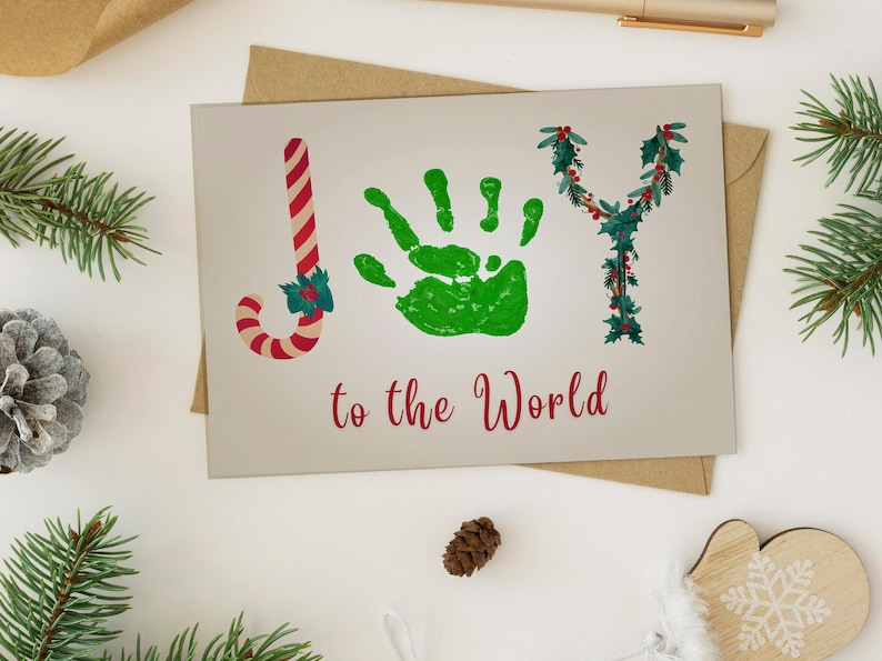 JOY Handprint Craft / Printable Christmas Signs Personalized / - Etsy
