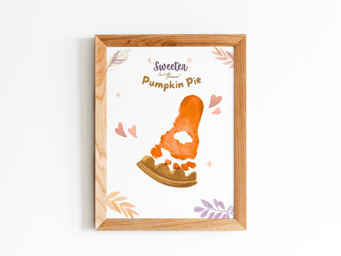 Sweeter Than Pumpkin Pie Footprint Craft / Thanksgiving Fall - Etsy