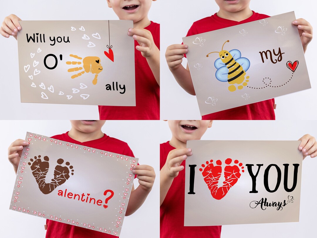 Valentine's Day Handprint Footprint Craft Bundle / Handprint Art ...