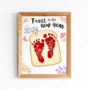 New Year Footprint Keepsake / Toast to the New Year Footprint Art ...