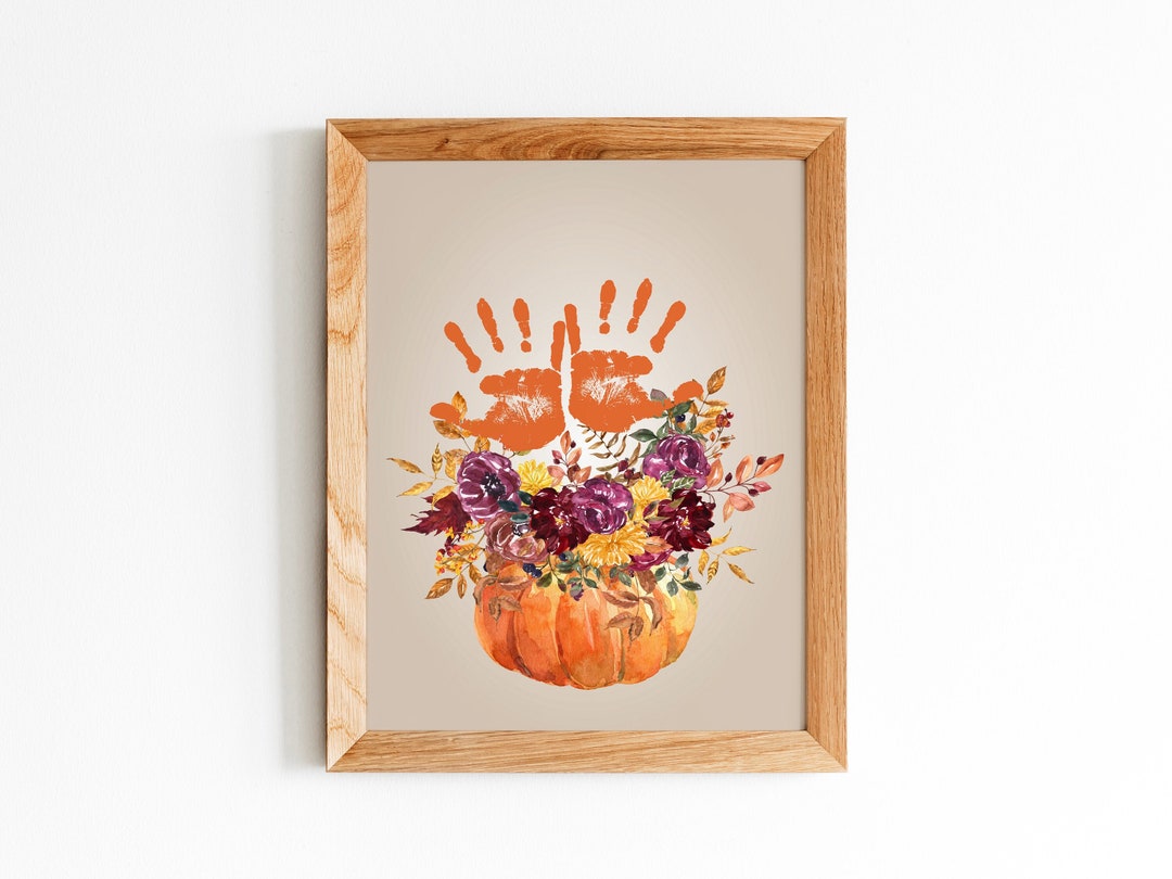 Pumpkin Flower Handprint Art / Autumn Thanksgiving Thankful / Child ...