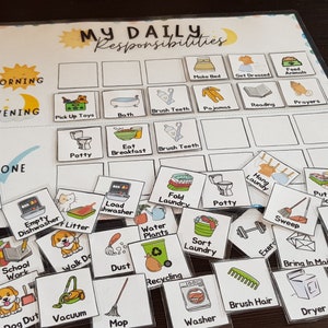 Kids Daily Responsibilities Chart Printable Daily Routine - Etsy