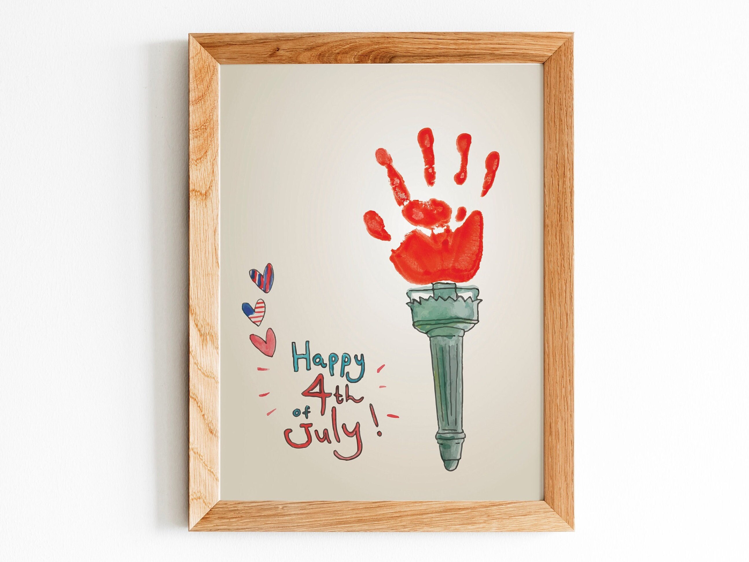 Statue of Liberty Handprint Art Happy Memorial Day 4th of - Etsy