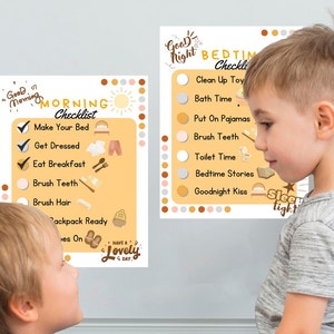 Kids Morning/bedtime Checklist Printable / Chore Chart / Kid Routine ...