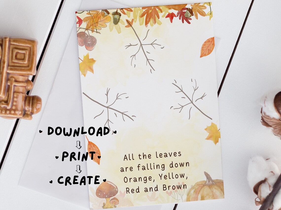 Autumn Fall Poem / Handprint Art / Leaves Leafs Season / - Etsy UK