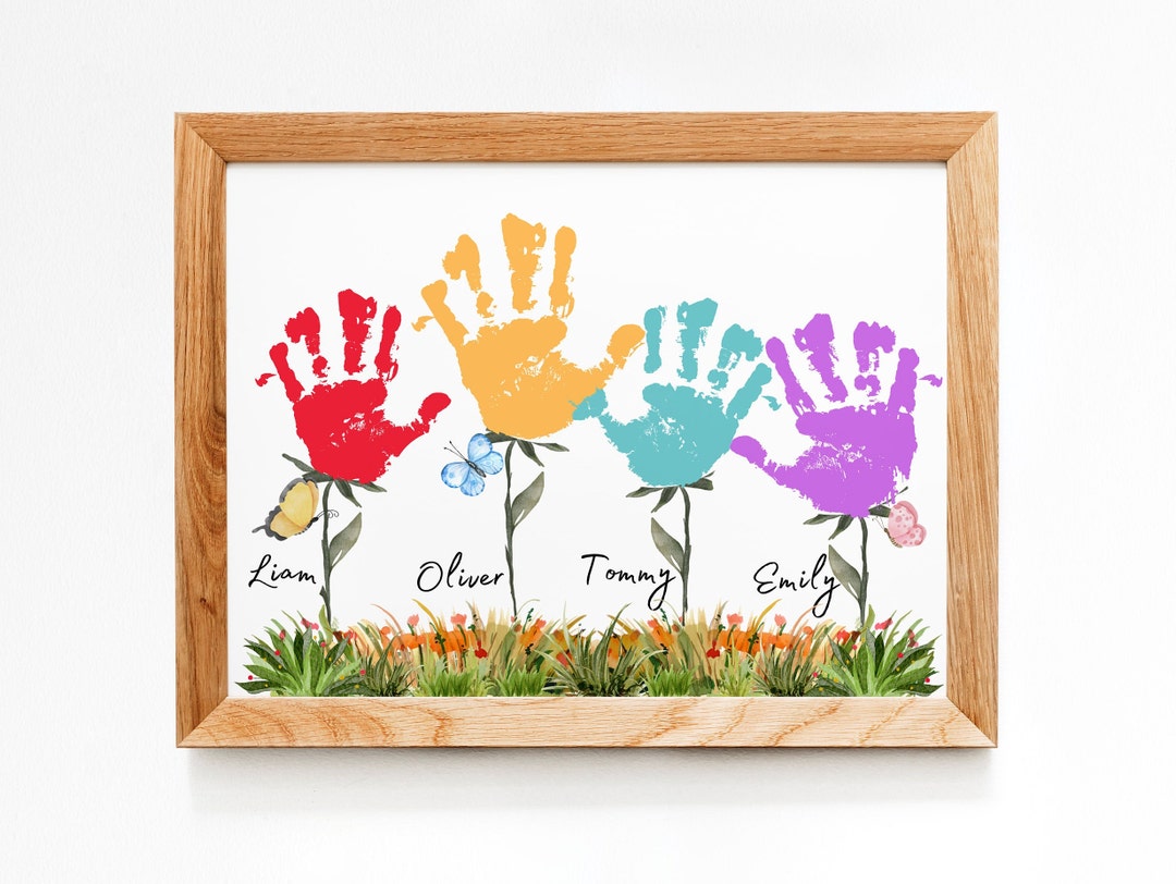 Flower Garden Handprint Craft Art / Gift for Mom Mum Nana Grandma ...