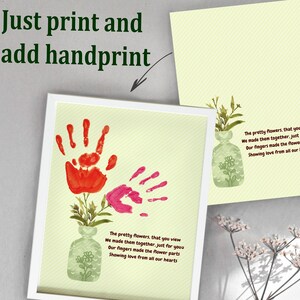 Two Flowers Poem / Hand Handprints Art / Kids Baby Toddler / Mother's ...