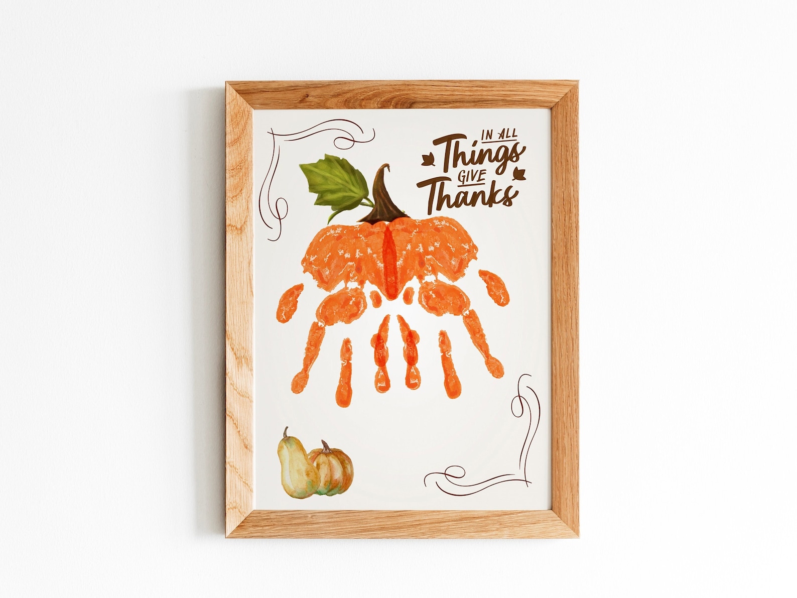 Thanksgiving Handprint Art / Pumpkin Handprint Craft / - Etsy