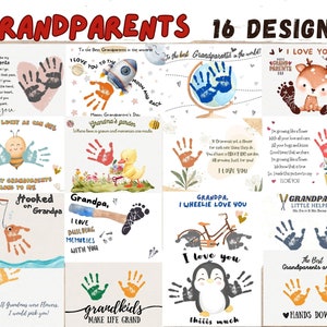 16 Design Grandparents Day Handprint Footprint Keepsake / Grandma ...