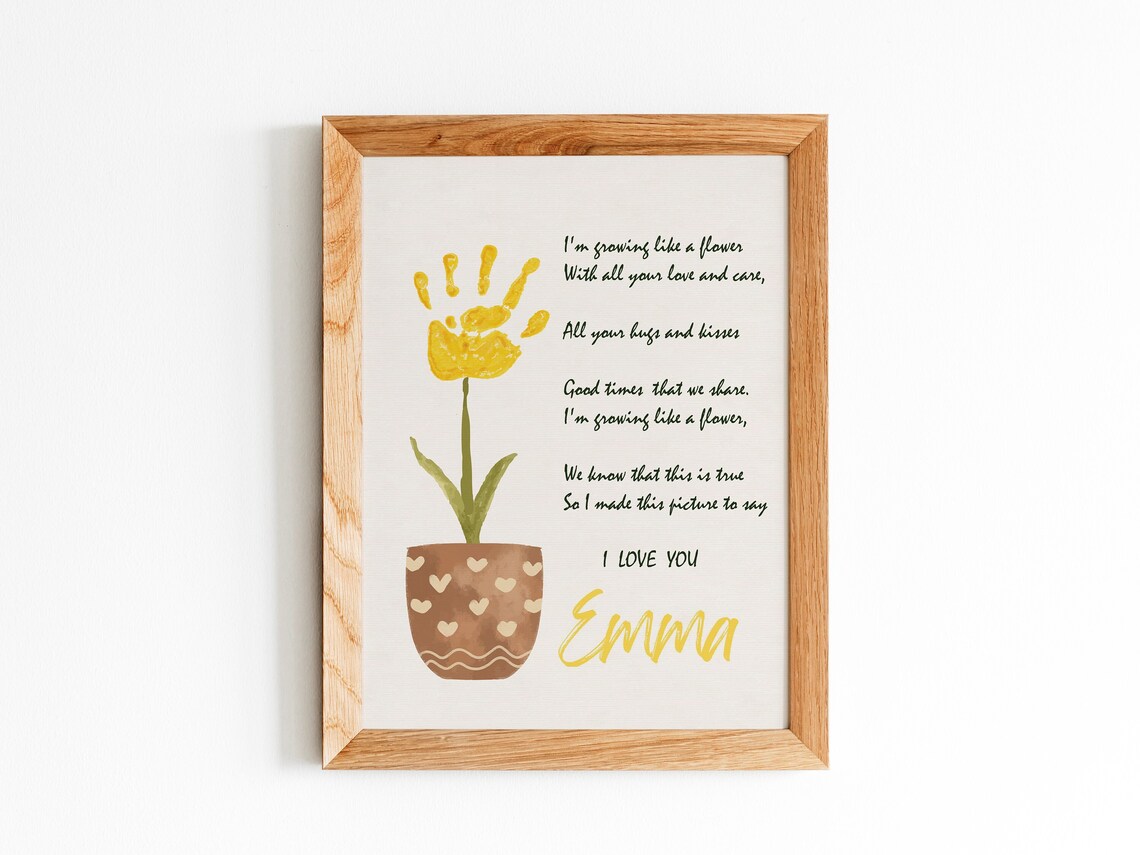I'm Growing Like a Flower / Hand Handprint Art / Kids Baby - Etsy