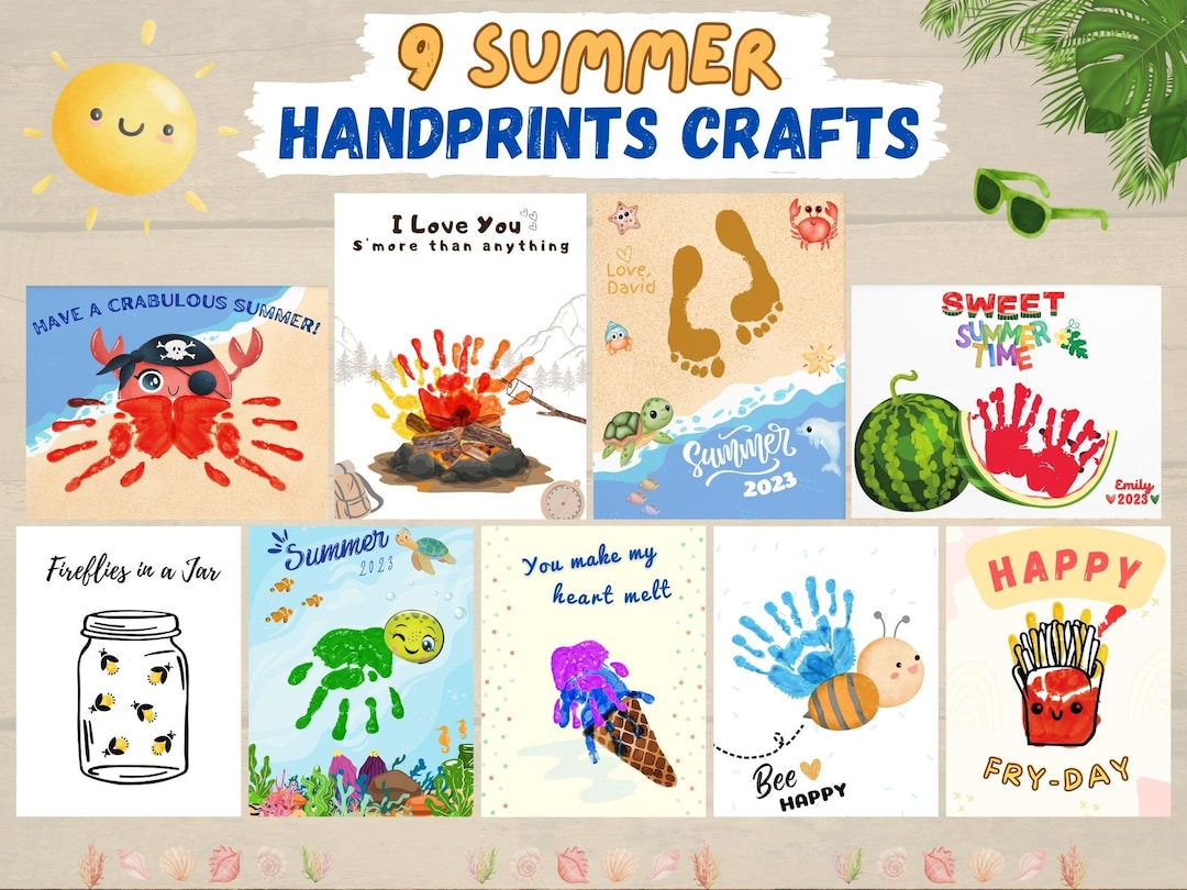 Summer Handprint Craft Bundle / Summer Craft for Kids / Summer Craft ...