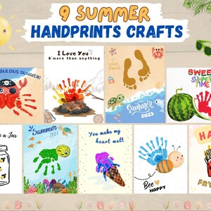 Summer Handprint Craft Bundle / Summer Craft for Kids / Summer Craft ...