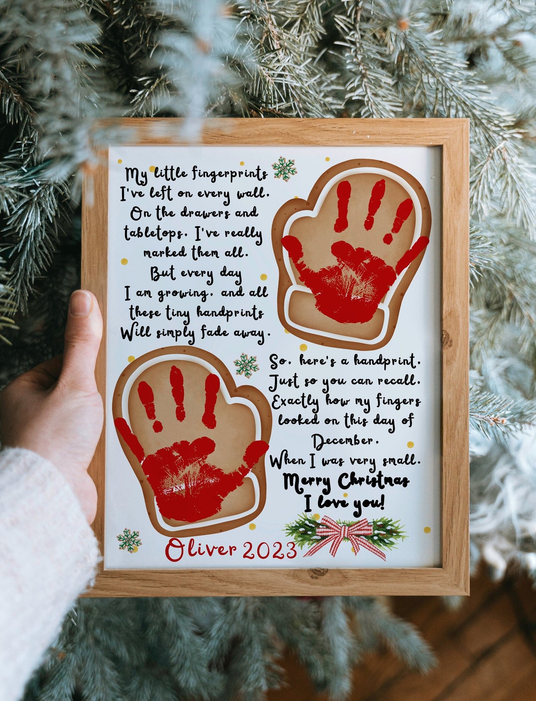 Christmas Handprint Poem / Toddlers Handprint Art / Mittens DIY Kid ...