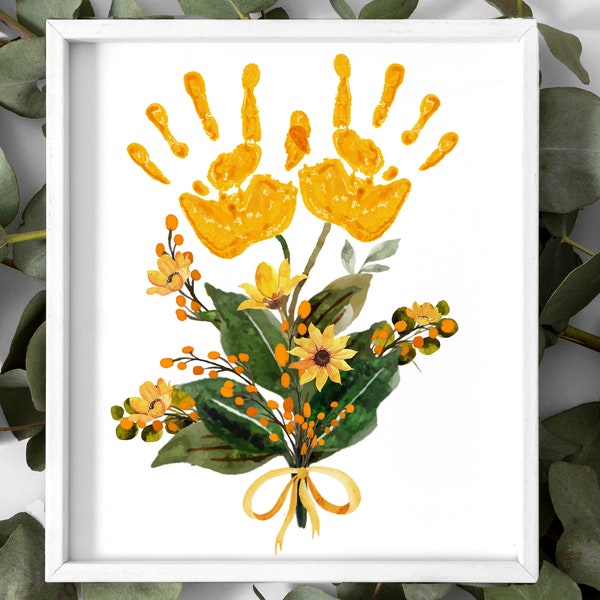 Handprint Flower Art - Etsy