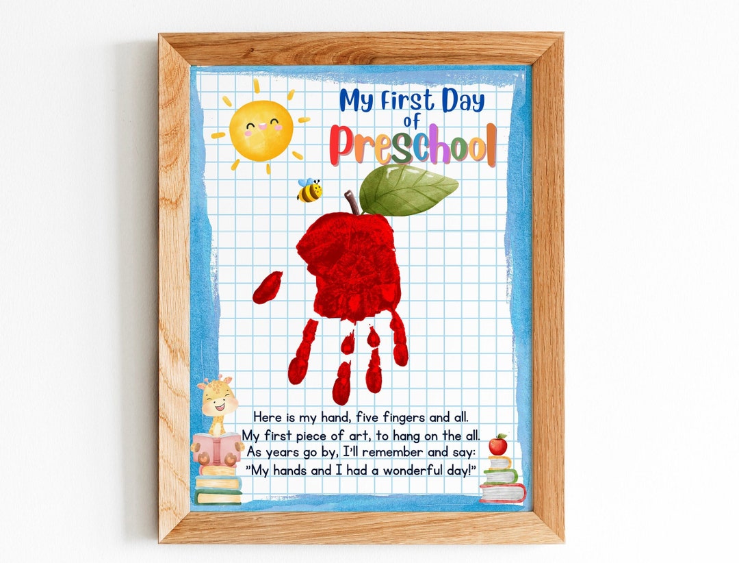 My 1st First Day Preschool Handprint / Kindergarten Pre-k Daycare Pre ...