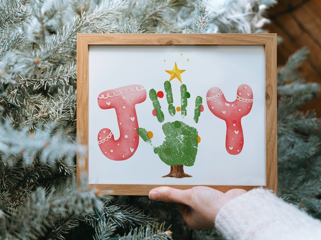 JOY Handprint Craft / Printable Christmas Signs Personalized / DIY ...
