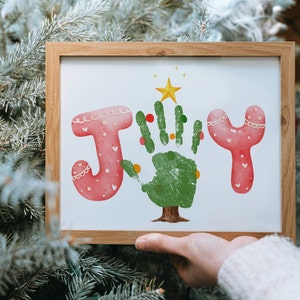 JOY Handprint Craft / Printable Christmas Signs Personalized / DIY ...